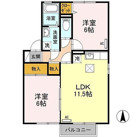【ホームズ】新潟県新発田市舟入町1丁目12-17[2LDK/賃料5.9万円/1階/53.76㎡]。賃貸アパート住宅情報